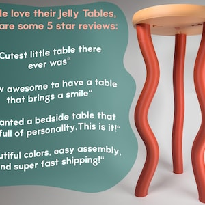 The Jelly Side Table - Colorful Aesthetic End Funky Cute Wavy Dopamine ...
