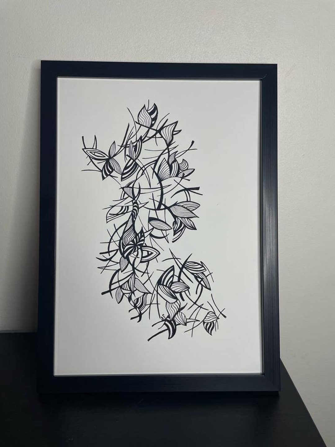 Zentangle chinese Ink Drawing Original Creation Home - Etsy