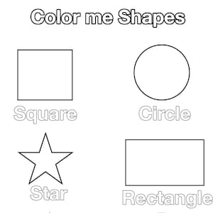 Basic Shape Kids Coloring Page - Etsy