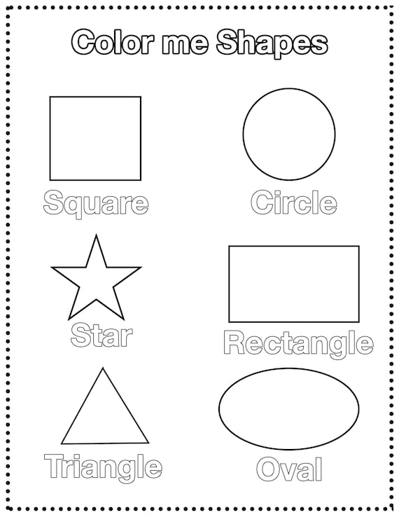 Preschool Coloring Pages Shapes