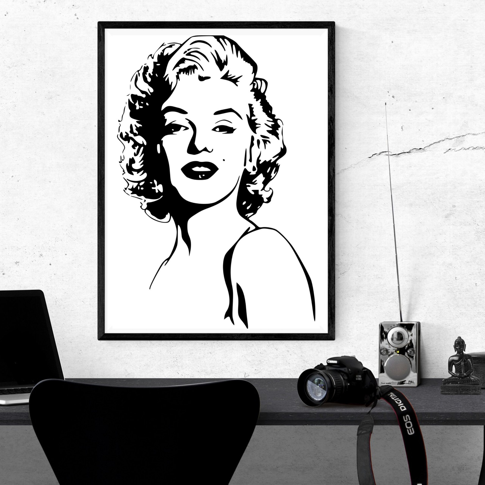 Digital Marilyn Monroe Print A4 Printable Marilyn Monroe Etsy
