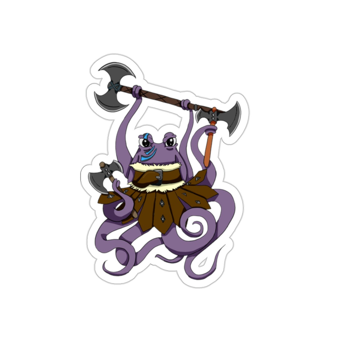 Die-cut Dnd Barbarian Octopus Stickers - Etsy