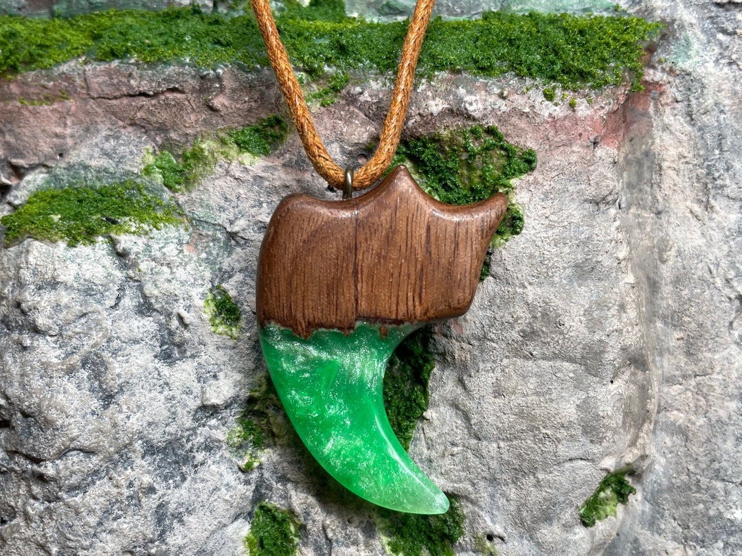 Raptor Claw Necklace Wood and Resin Statement Piece Hand Made Nature ...