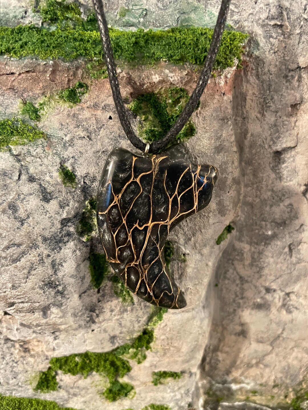 Raptor Claw Necklace Cactus Fiber and Resin Pendant Statement Piece ...