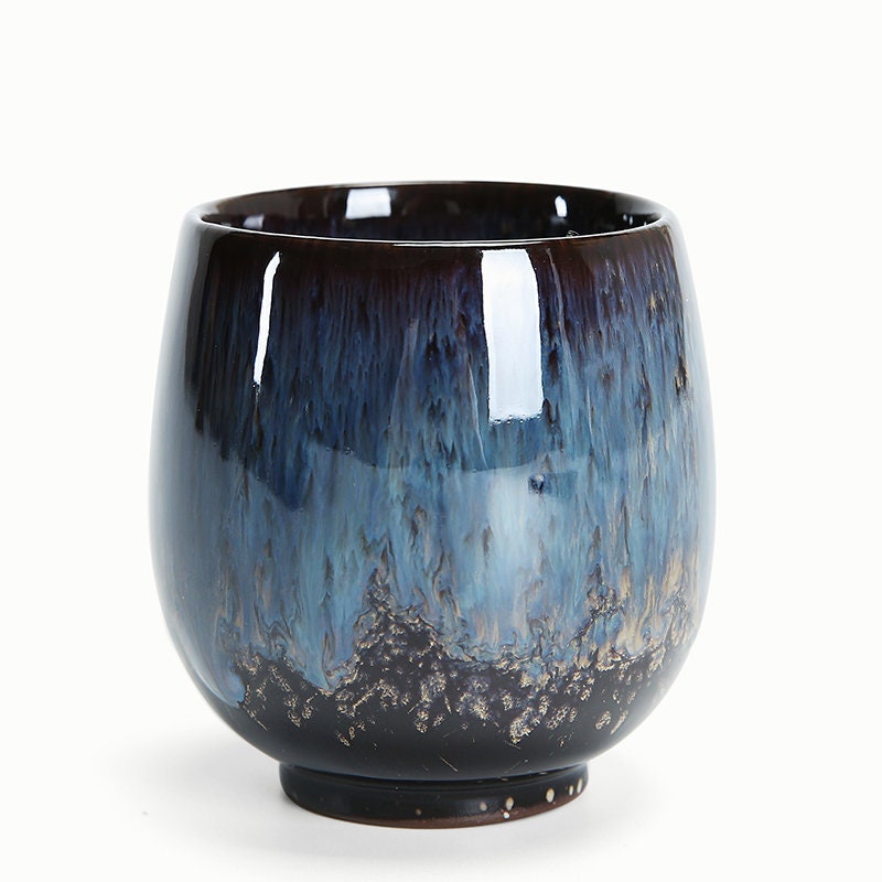 Pottery Mug, Pottery Mug Set 4, Set of Rustic Pottery Mugs, Slate Blue ...