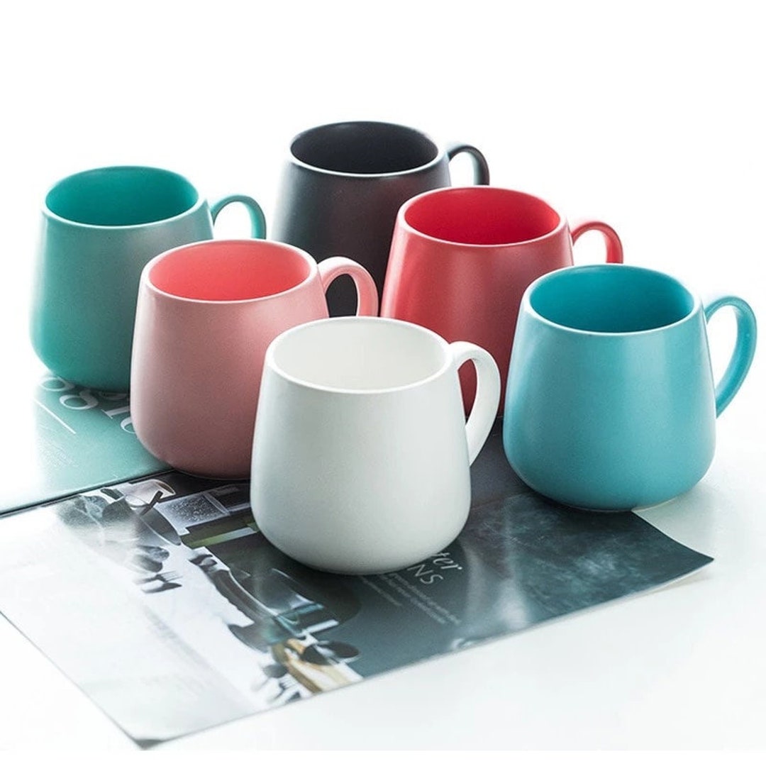 Ceramic Coffee Mug Creative Matte Pure Color, Porcelain Novelty Cute ...