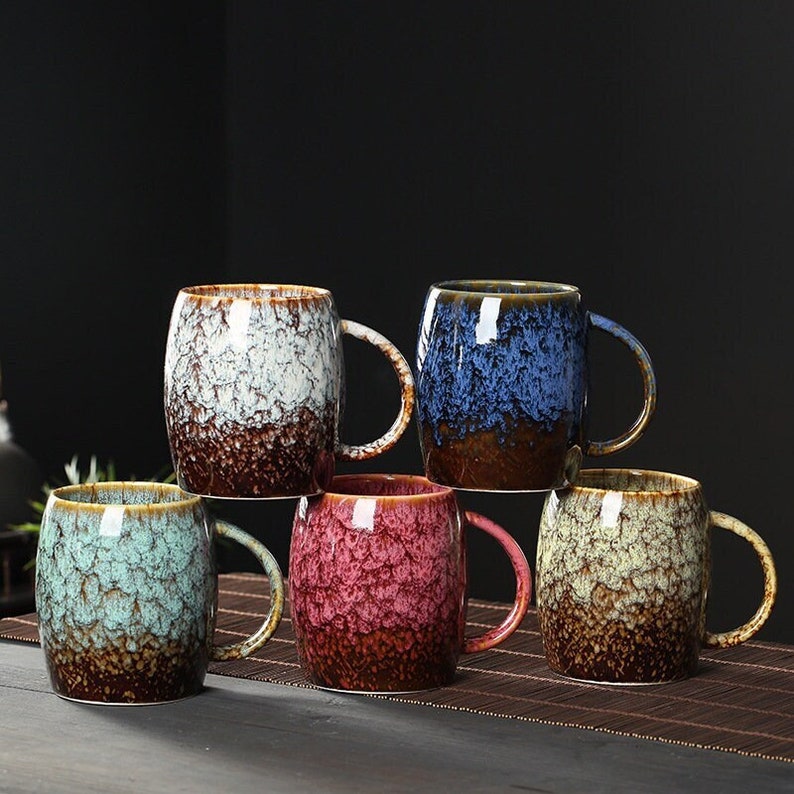 Pottery Mug Pottery Mug Set 5 Set of Rustic Pottery Mugs - Etsy