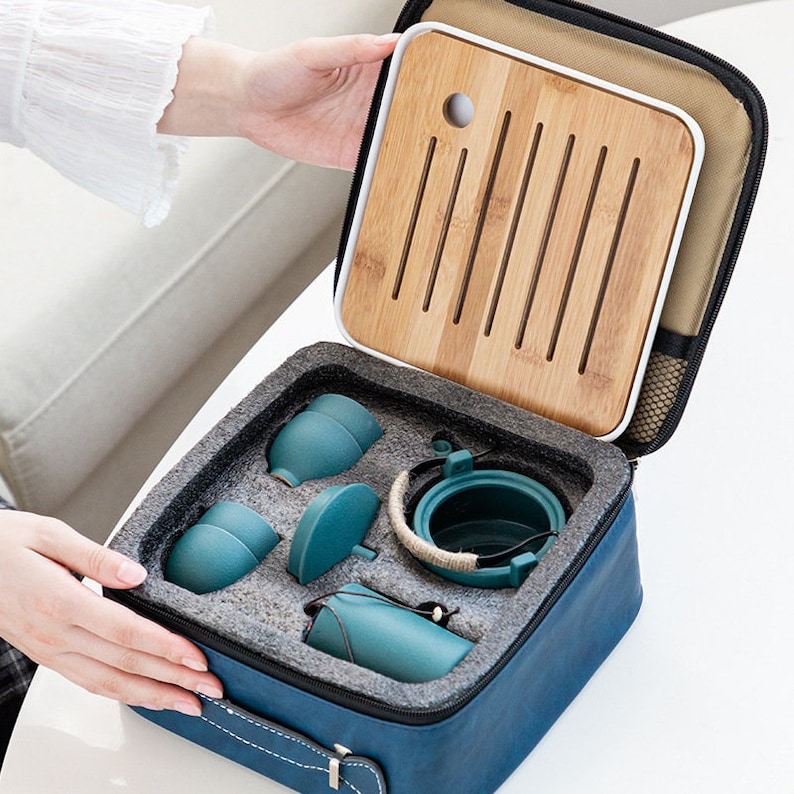 Ceramic Travel Tea Set Handmade Purple Sand Tea Cups Ceramic - Etsy