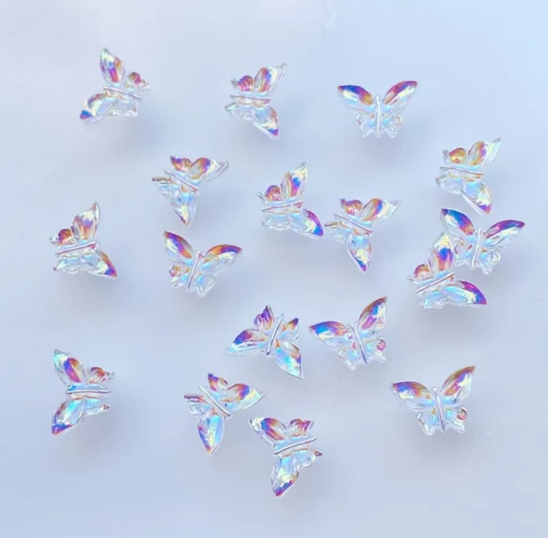 100pcs Cute Mini Butterfly Resins, Flat Back Resins, Cabochons, DIY ...