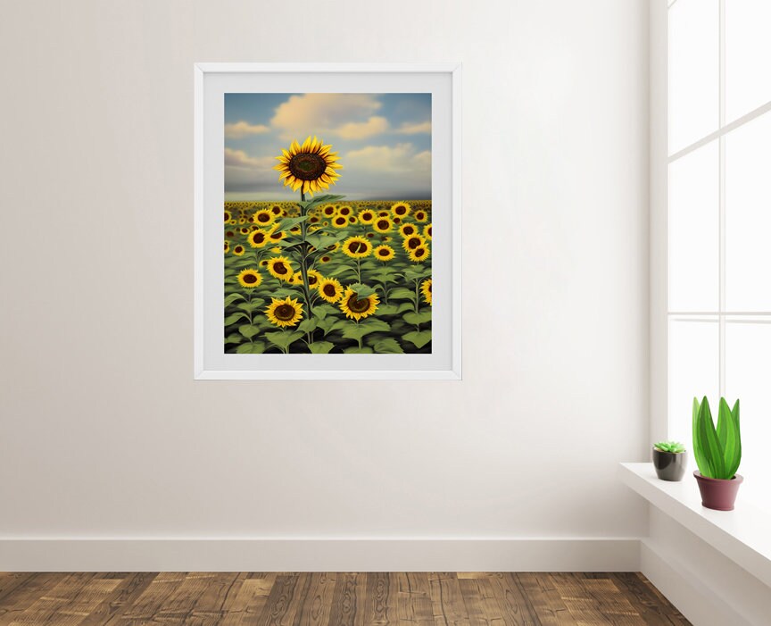 Sunflowers Hyper Realistic Art Print - OOAK Instant Download Printable ...