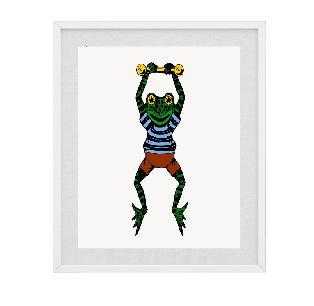 Hanging Frog Wearing Clothes Art Print Instant Download - Etsy