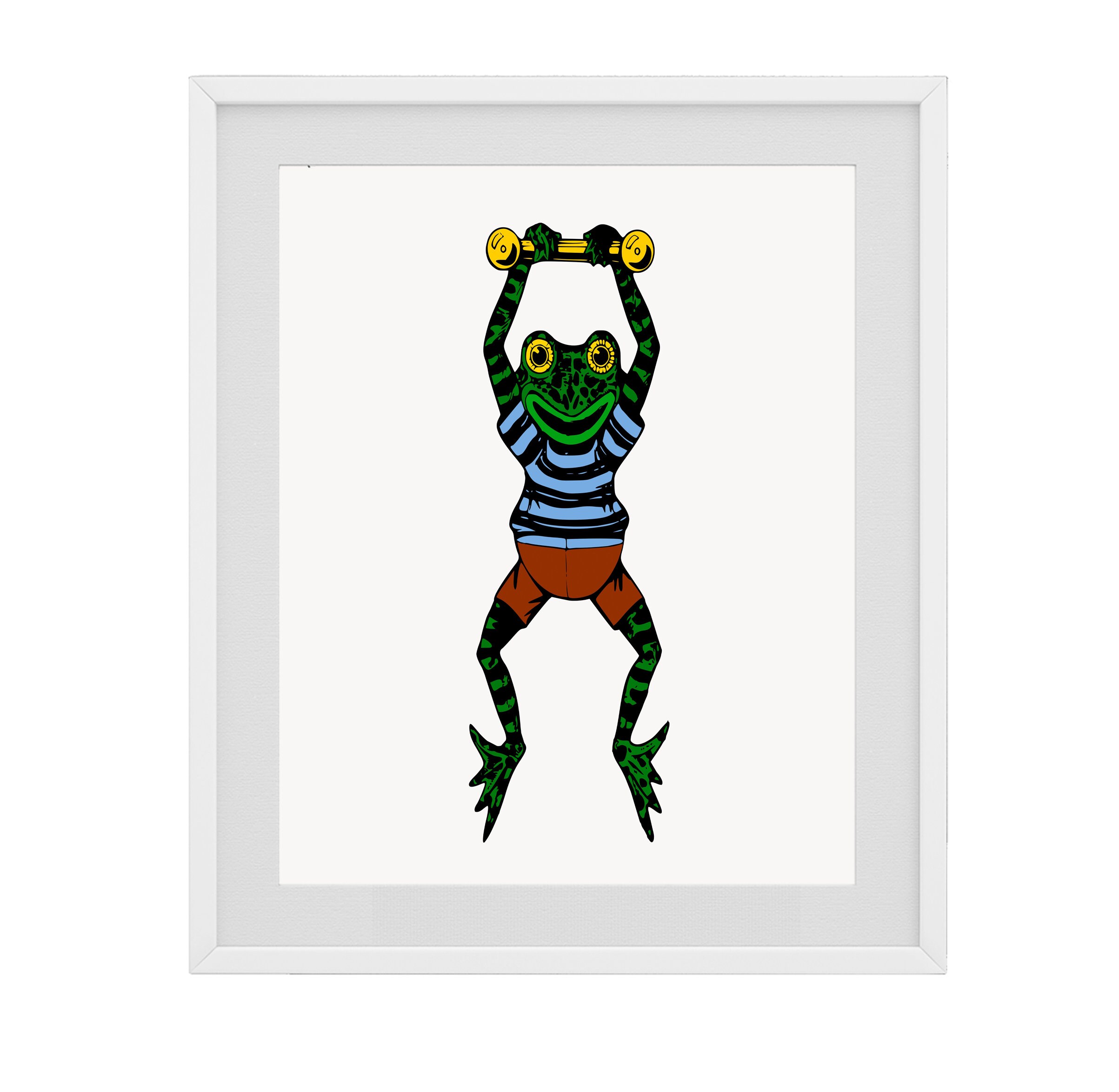 Hanging Frog Wearing Clothes Art Print Instant Download Digital Art ...