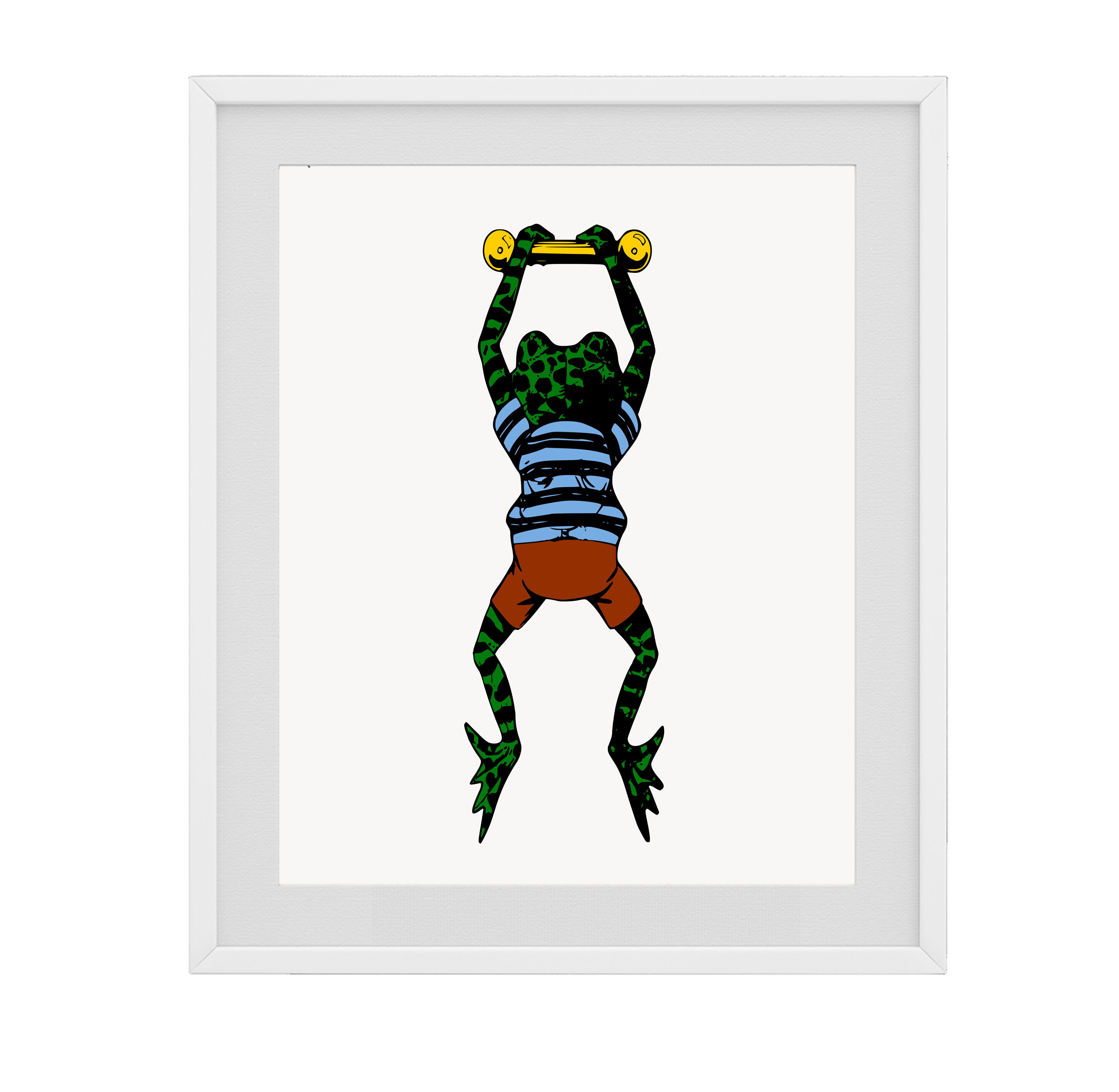 Hanging Frog Wearing Clothes Art Print Instant Download Digital Art ...