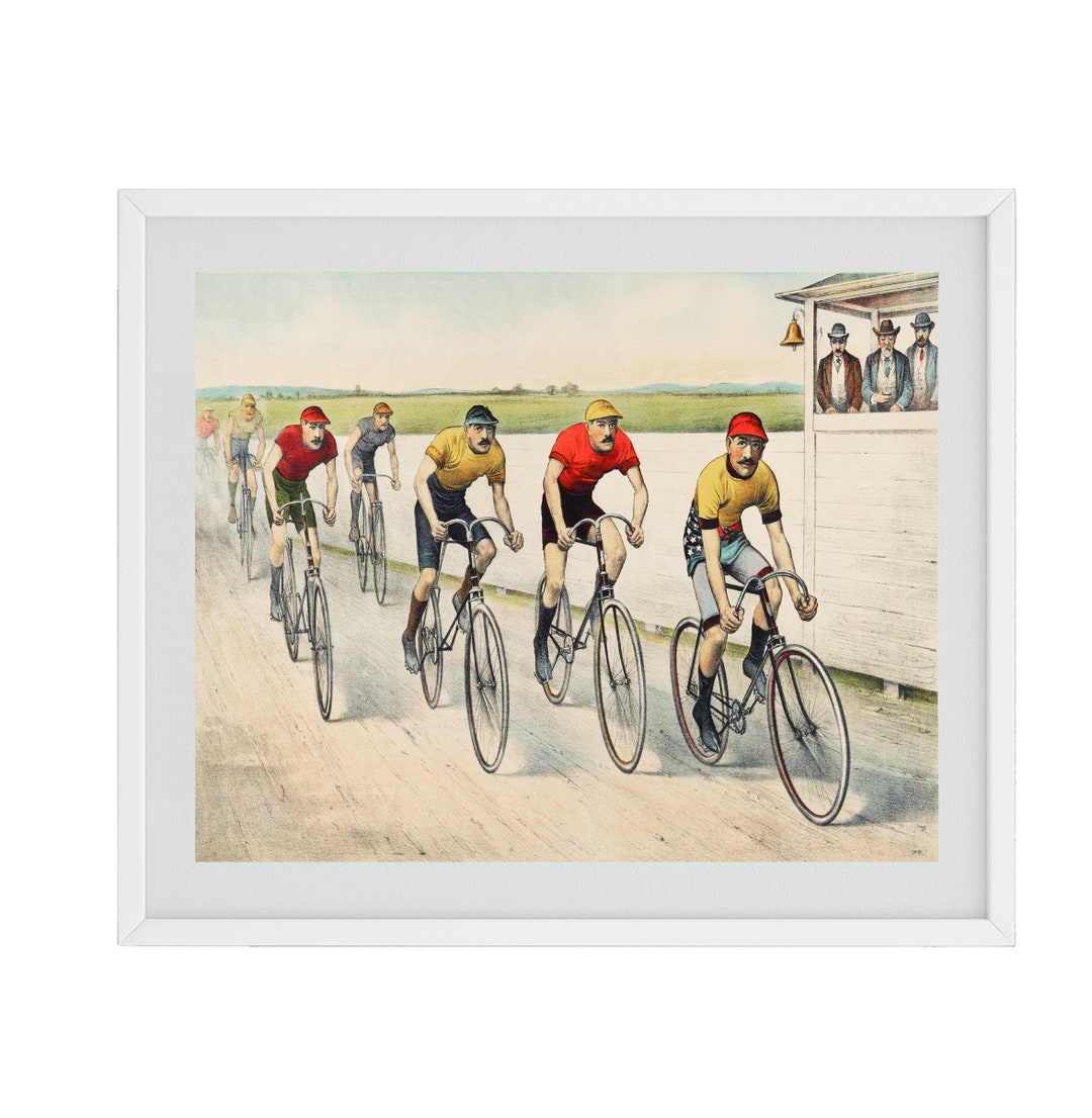 Vintage Men in Bike Race Print Instant Download, Digital, Art, Eclectic, Graphic Clipart - Etsy