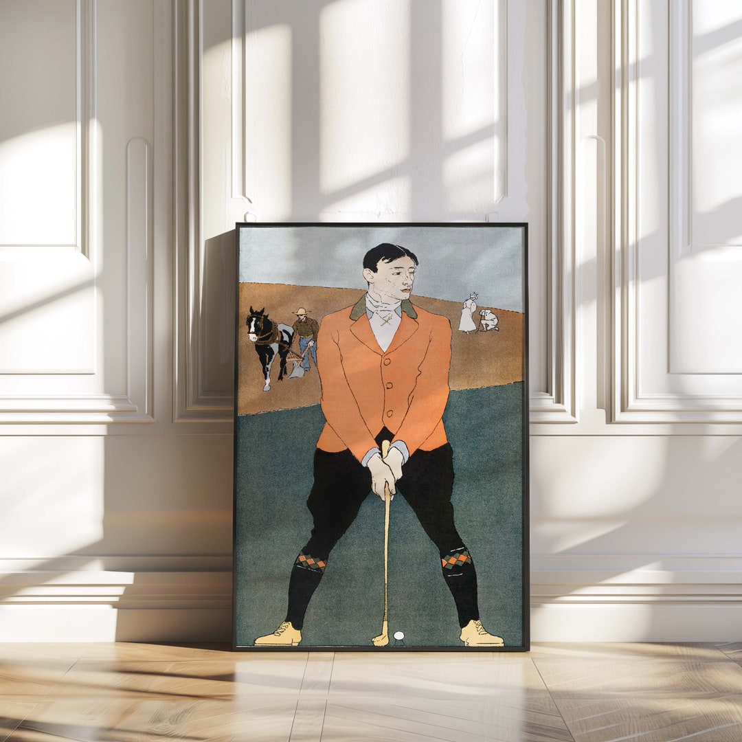 Vintage Golf Player Art Print Instant Download, Digital, Art, Eclectic ...