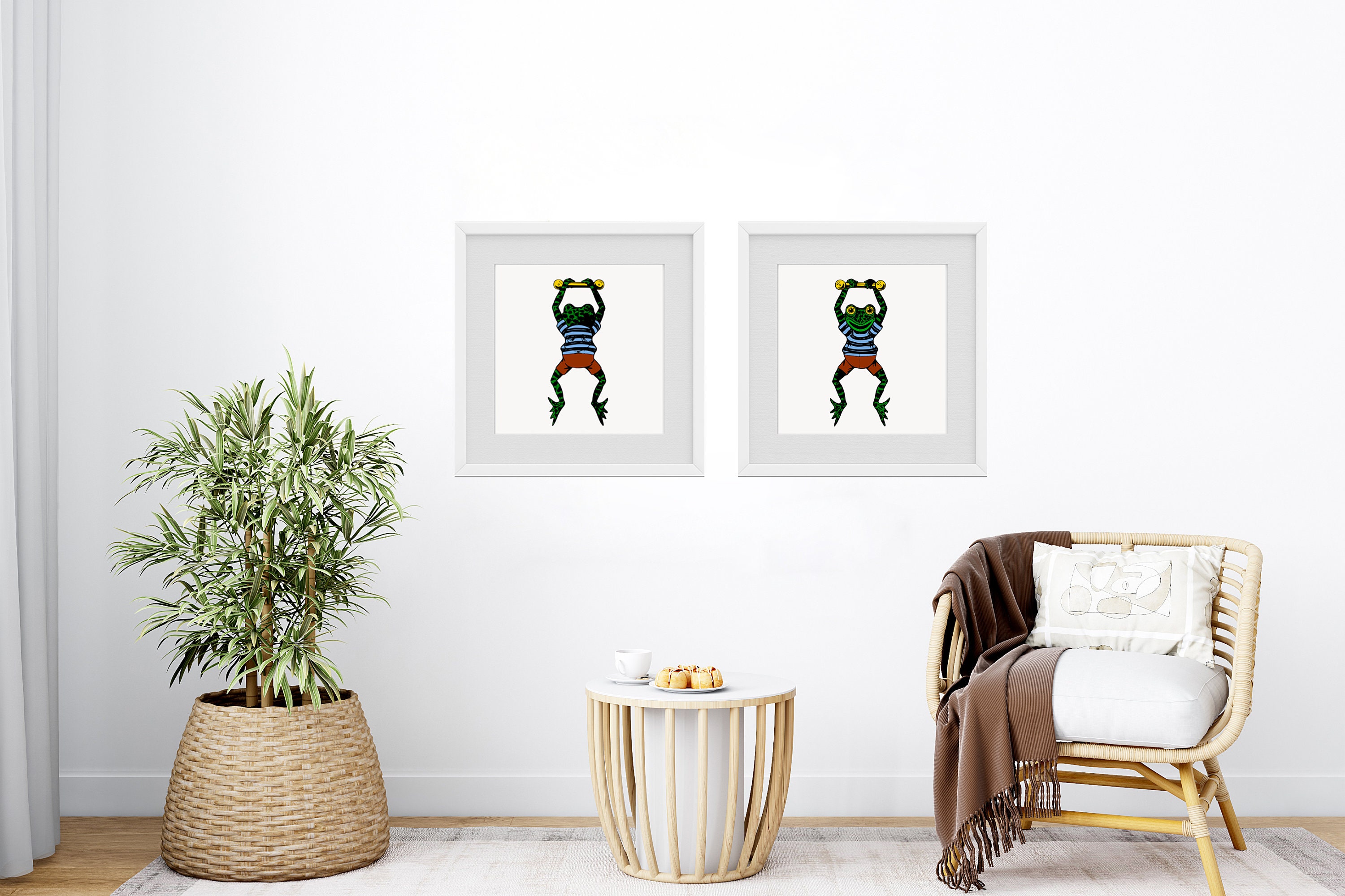 Hanging Frog Wearing Clothes Art Print Instant Download Digital Art ...