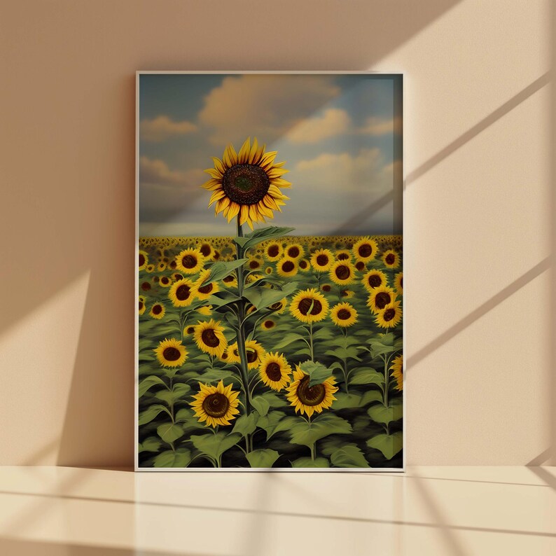 Sunflowers Hyper Realistic Art Print - OOAK Instant Download Printable ...