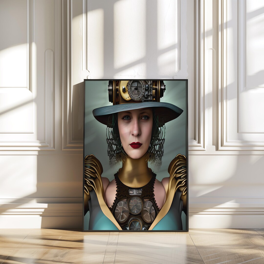 Steampunk Inspired Hyper Realistic Lady OOAK Instant Download Printable ...