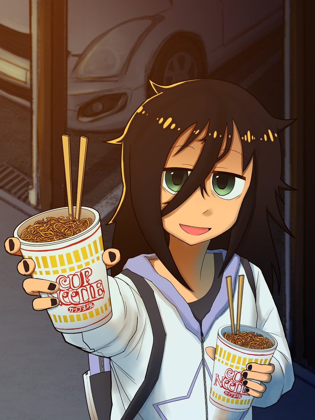 Ramen Date Tomoko Kuroki Photocard Watamote Anime Manga - Etsy