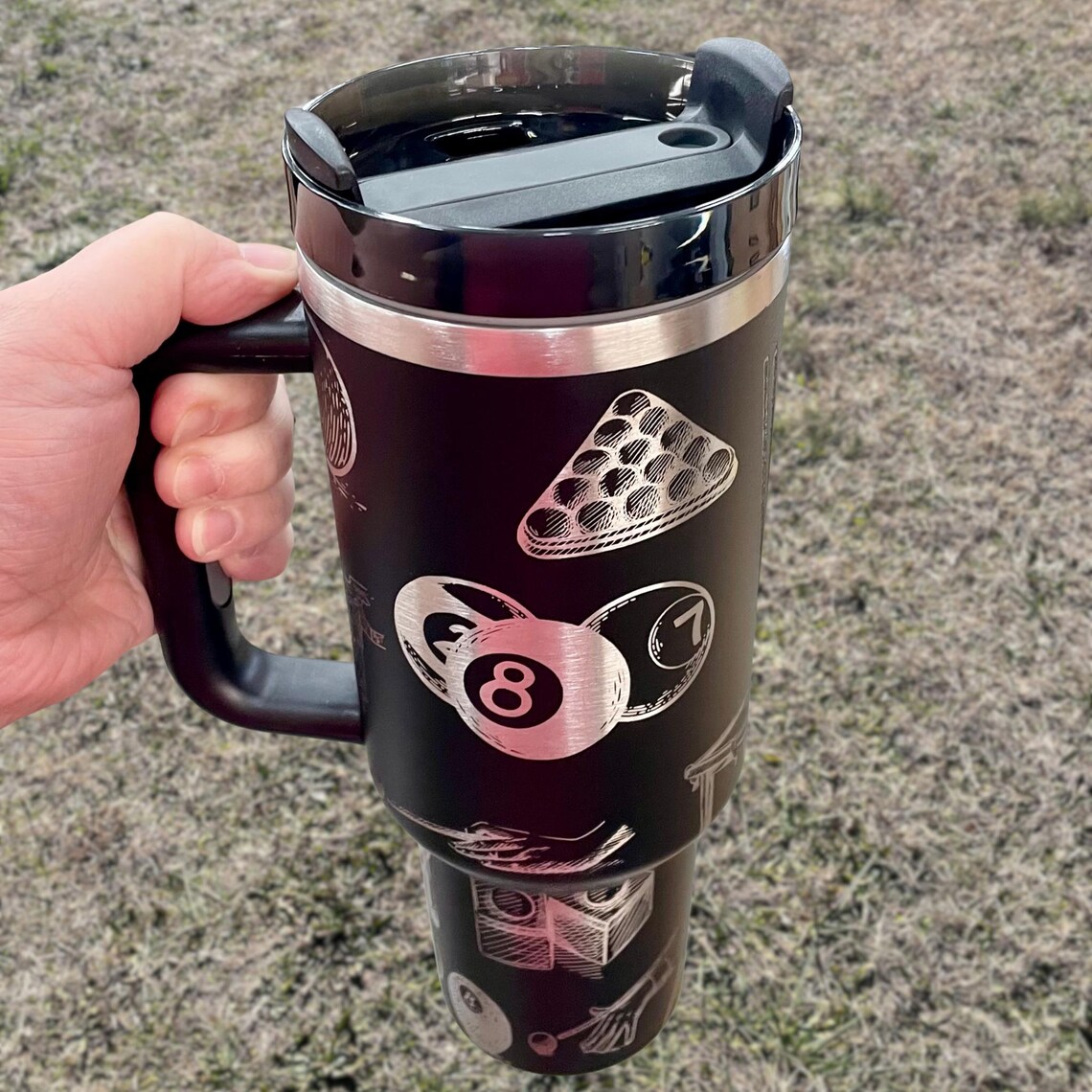 Pool & Billiards Custom Engraved 40oz Tumbler – Unique Stainless Steel ...
