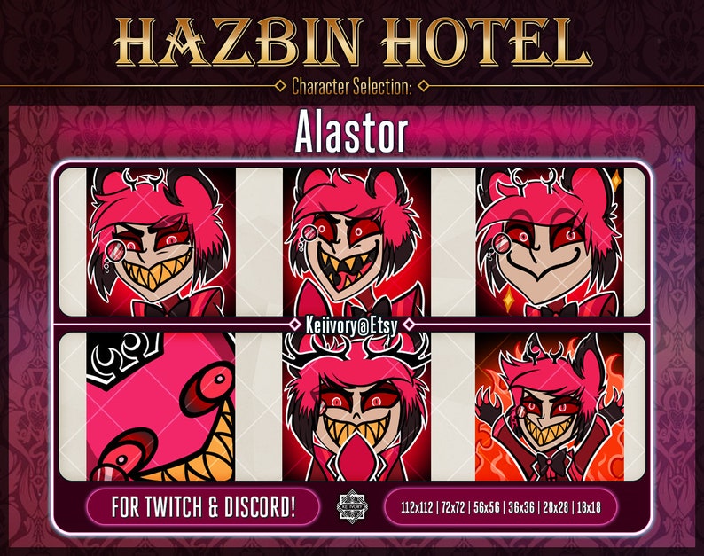 Hazbin Hotel Alastor Emote Pack! - Etsy
