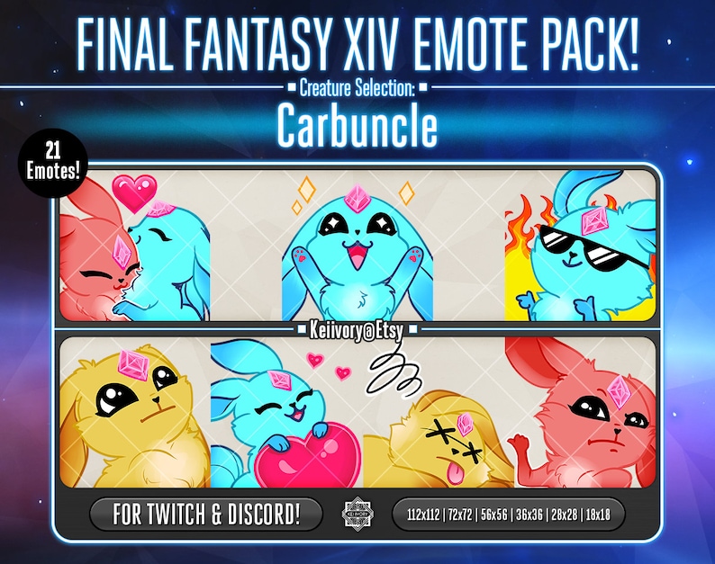 FFXIV Carbuncle Emote Pack! - Etsy