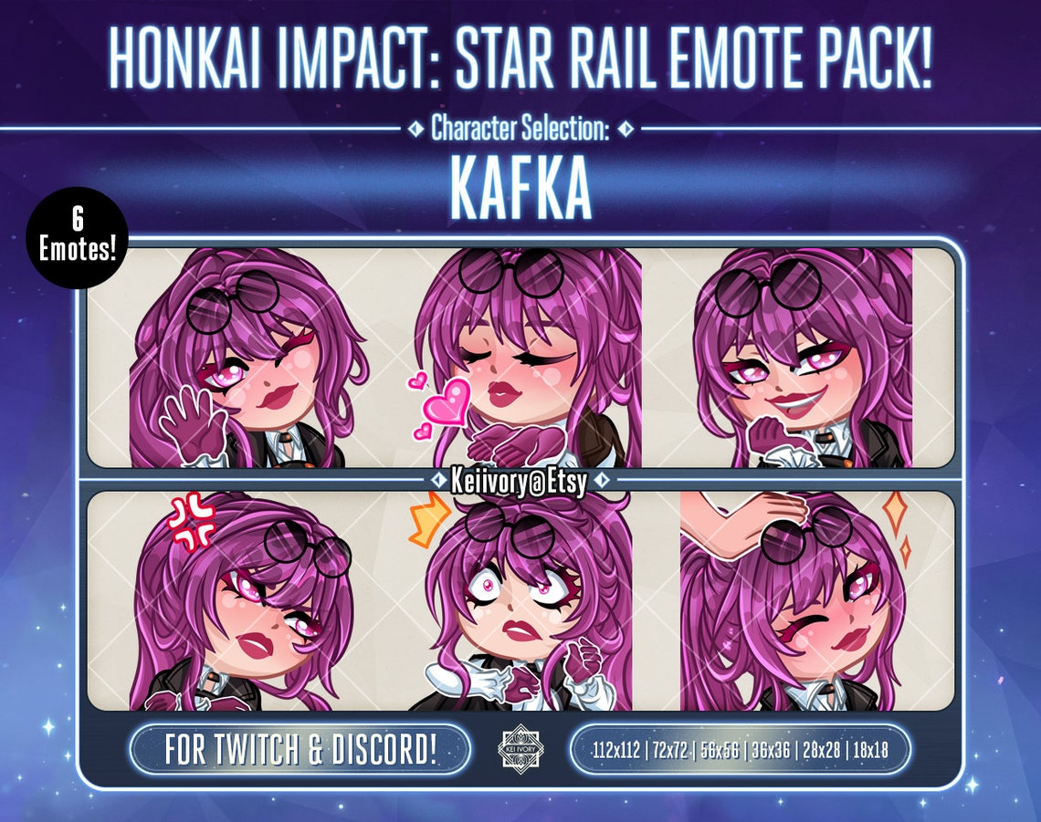Honkai Impact: Star Rail Kafka Emote Pack! - Etsy