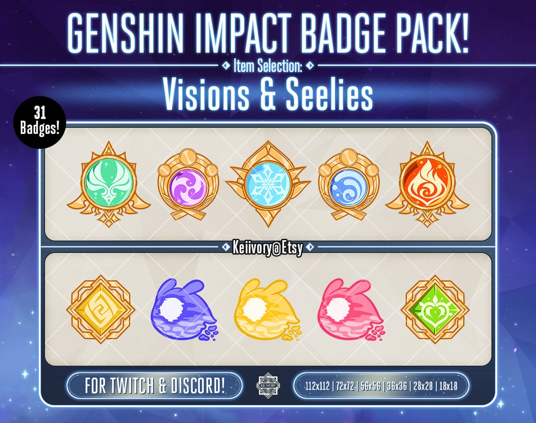Genshin Impact Vision Emotes! - Etsy