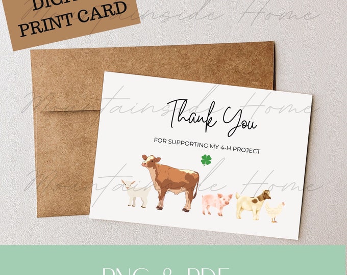 4-H Digital Thank You Cards | Livestock Thank You Cards | Buyer Thank ...