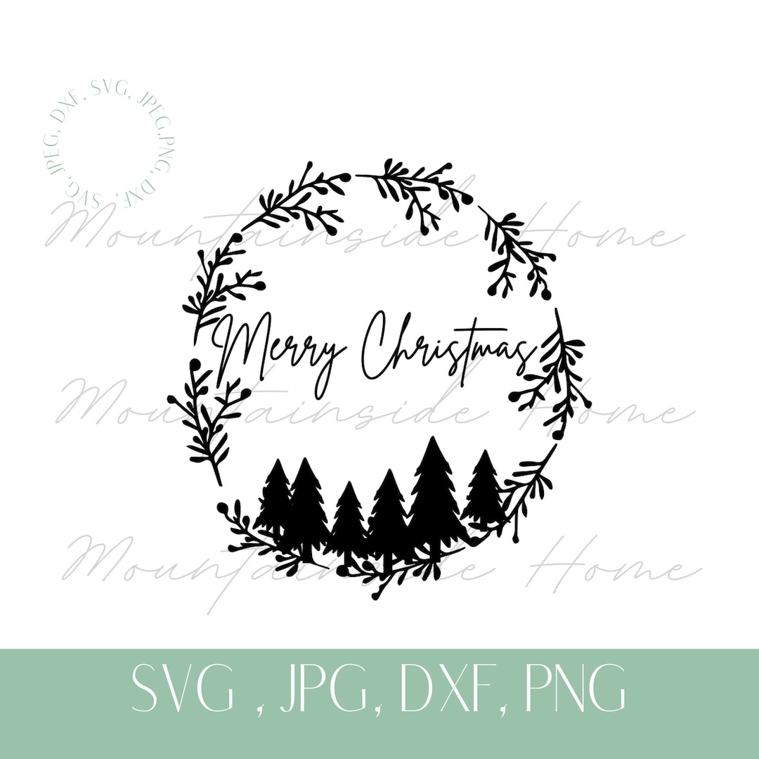 Kerstkrans svg | Kerstboom svg | Krans svg | Vrolijk Kerstfeest svg ...
