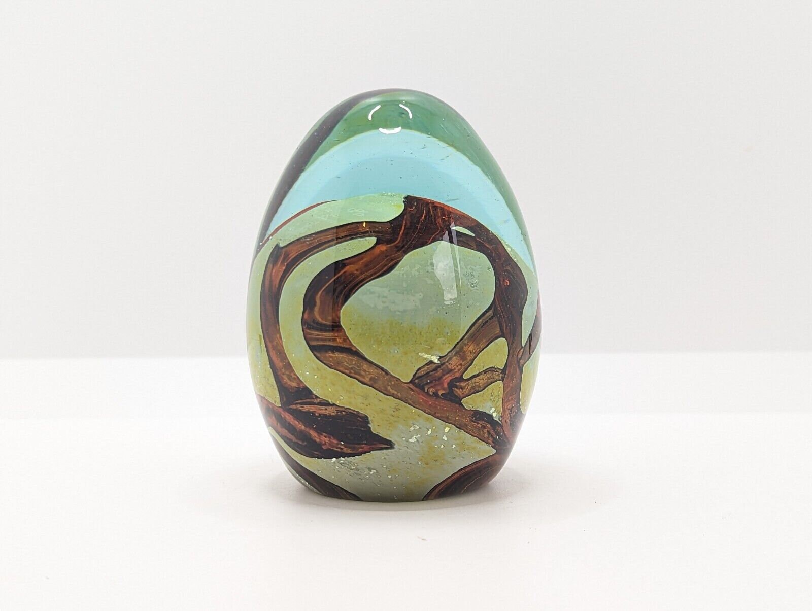 Vintage Mdina Art Glass Ovoid Egg Paperweight Earthtones - Etsy