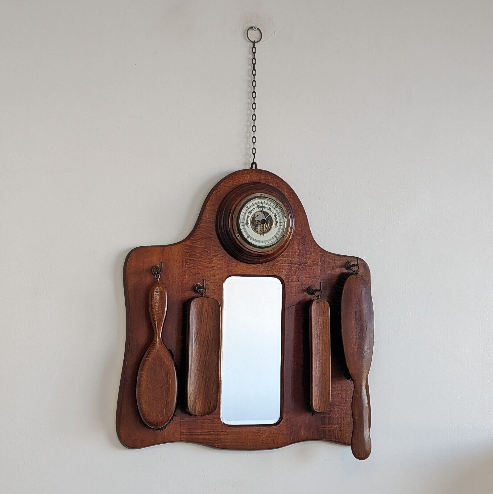 Mahogany Barometer With Clothes Brush Set by J. G. Gischard, Vintage ...