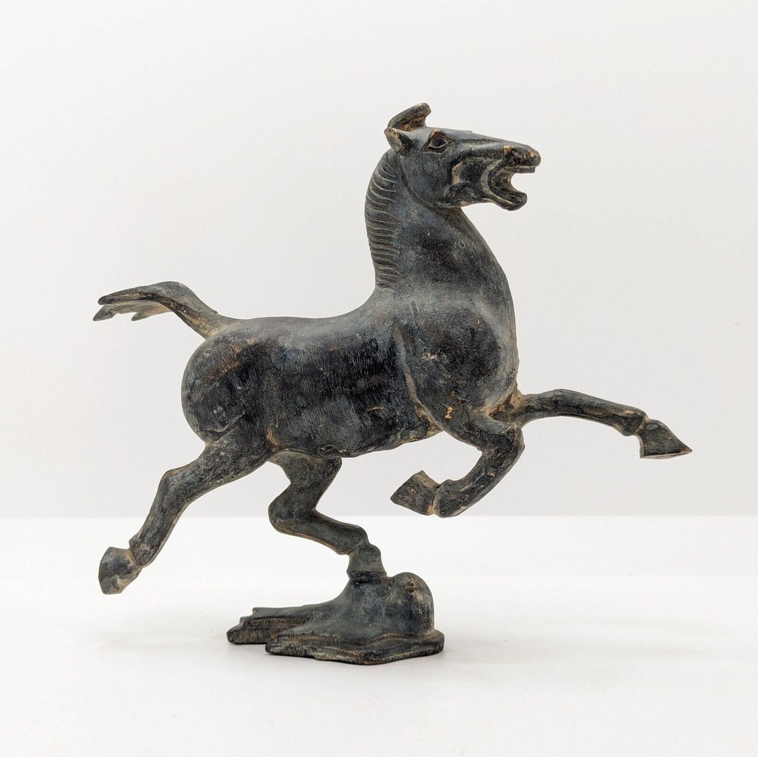 Flying Horse of Gansu Patinated Brass Statue, Vintage Chinese - Etsy