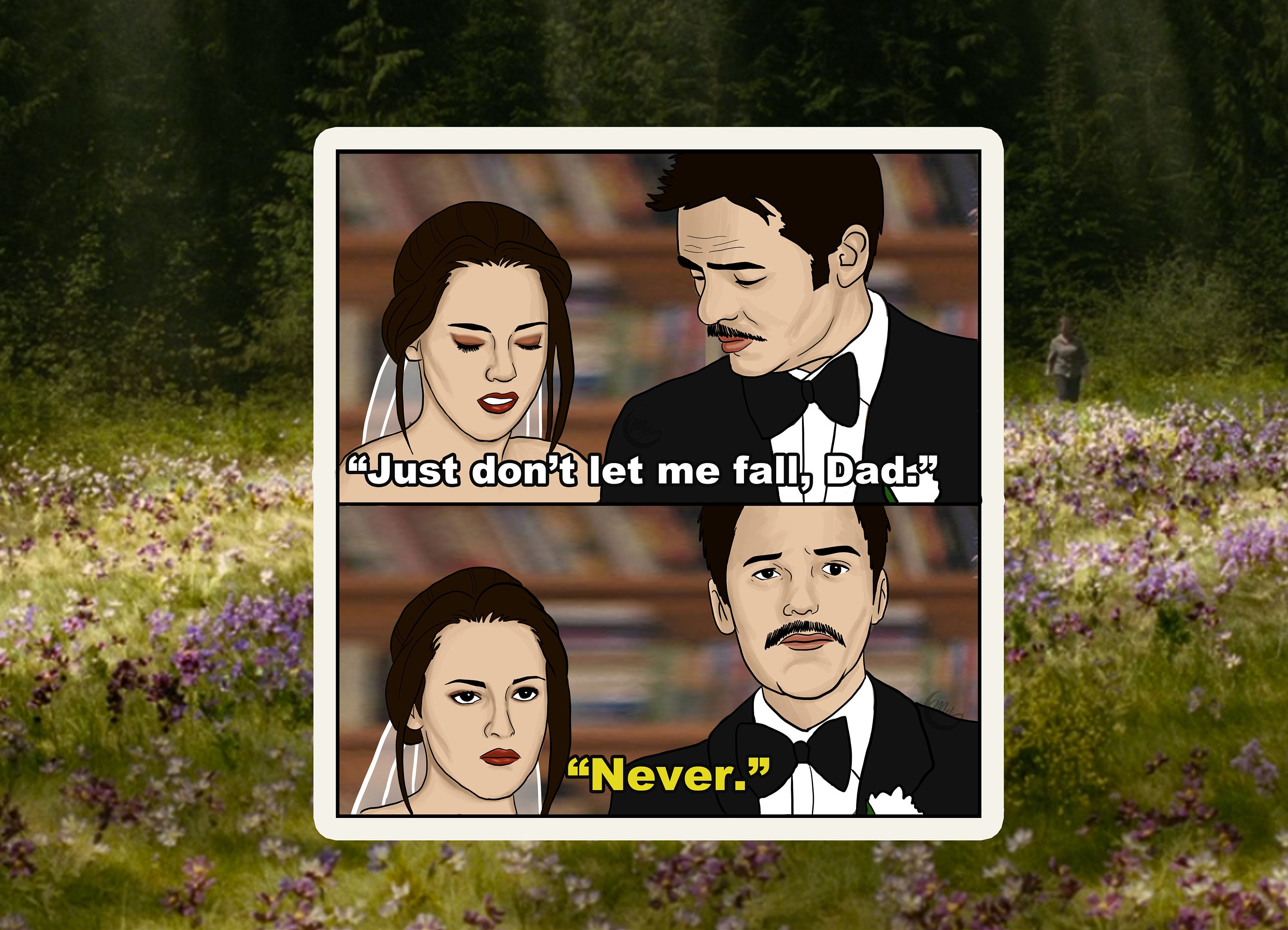 Twilight Bella Swan and Charlie Swan Wedding Scene Sticker - Etsy