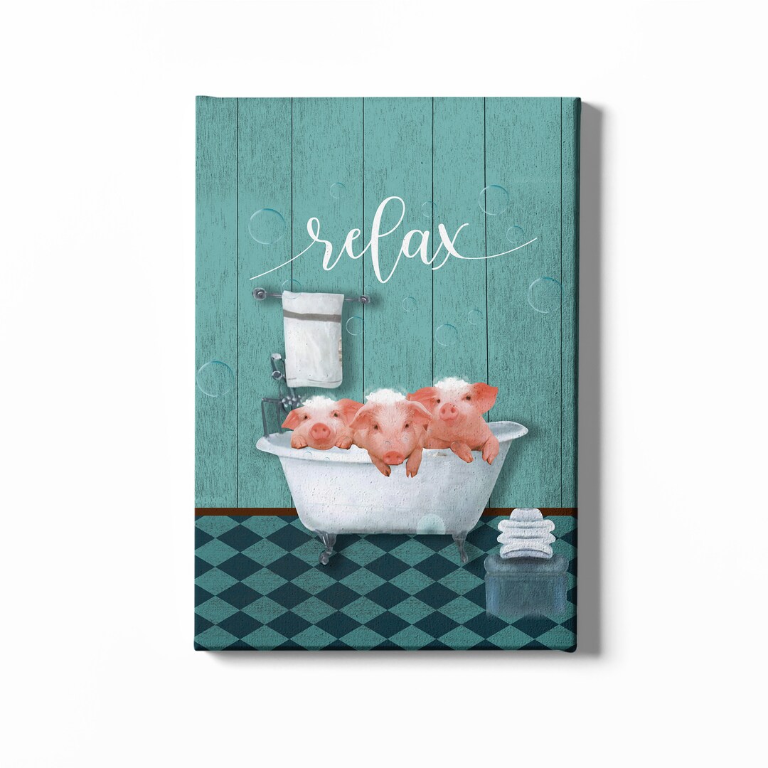 Pig Bathroom Decor, Pig Posters for Room Aesthetic, Bathroom ...