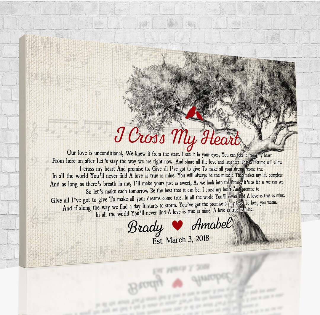 I Cross My Heart Poster, Tree Art Print, Couple Gift Ideas, Gift for ...