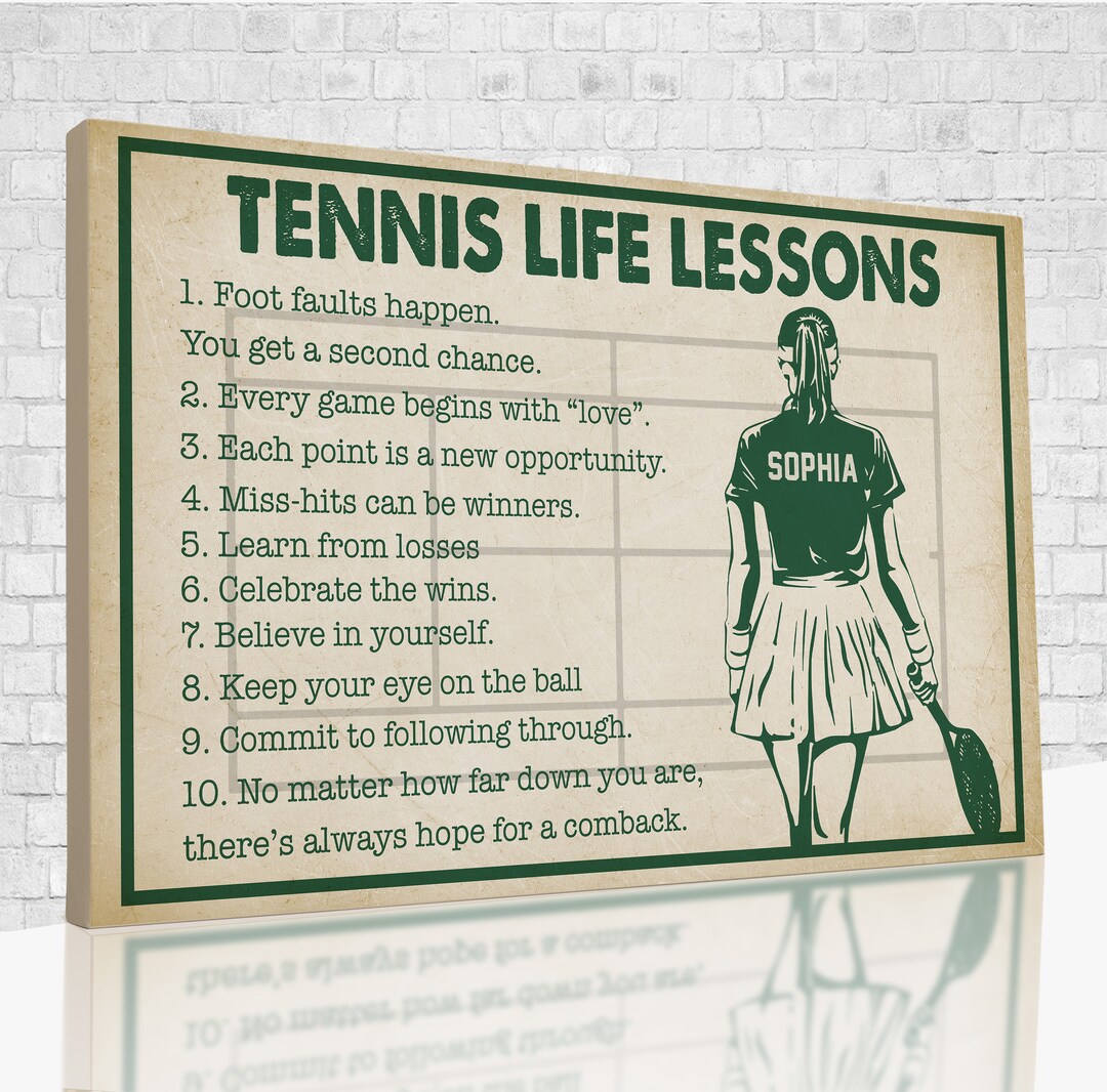 Personalized Canvas, Tennis Life Lessons Wall Art, Tennis Poster ...