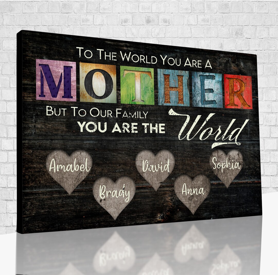 Sign Customized, to the World You Are A Mother Poster, Gifts for Mom ...