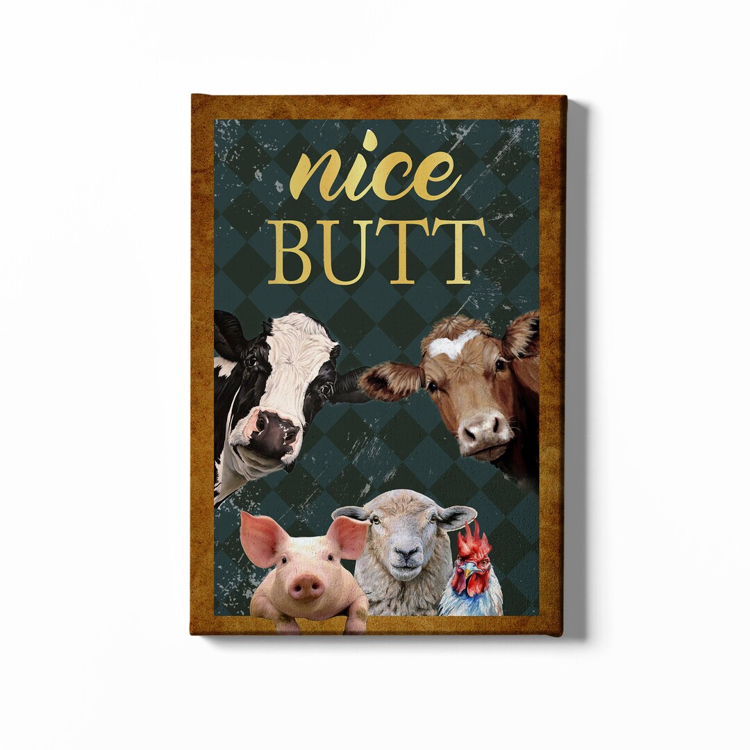 Nice Butt Bathroom Decor, Animals Wall Art, Wall Art Decor, Bathroom ...