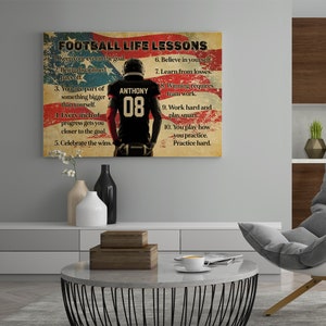 Football Life Lessons Poster, Football Wall Art, Football Gifts, Boys ...