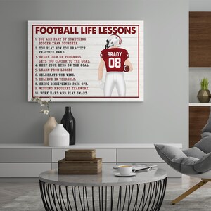 Football Life Lessons Canvas, Custom Canvas, Wall Art Decor, Wall Art ...