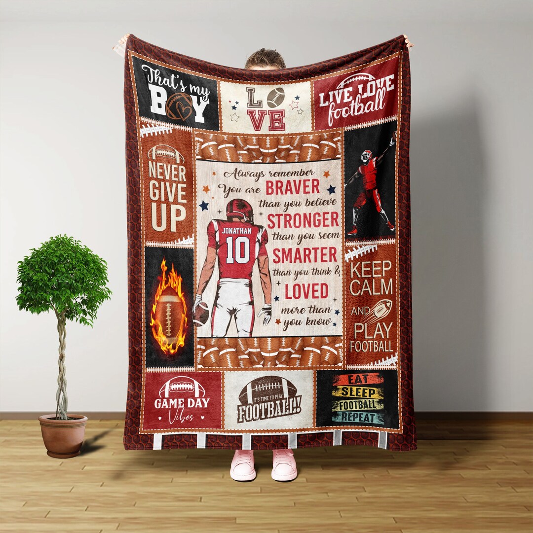 Football Blankets, Personalized Blankets and Throws, Football Gifts ...