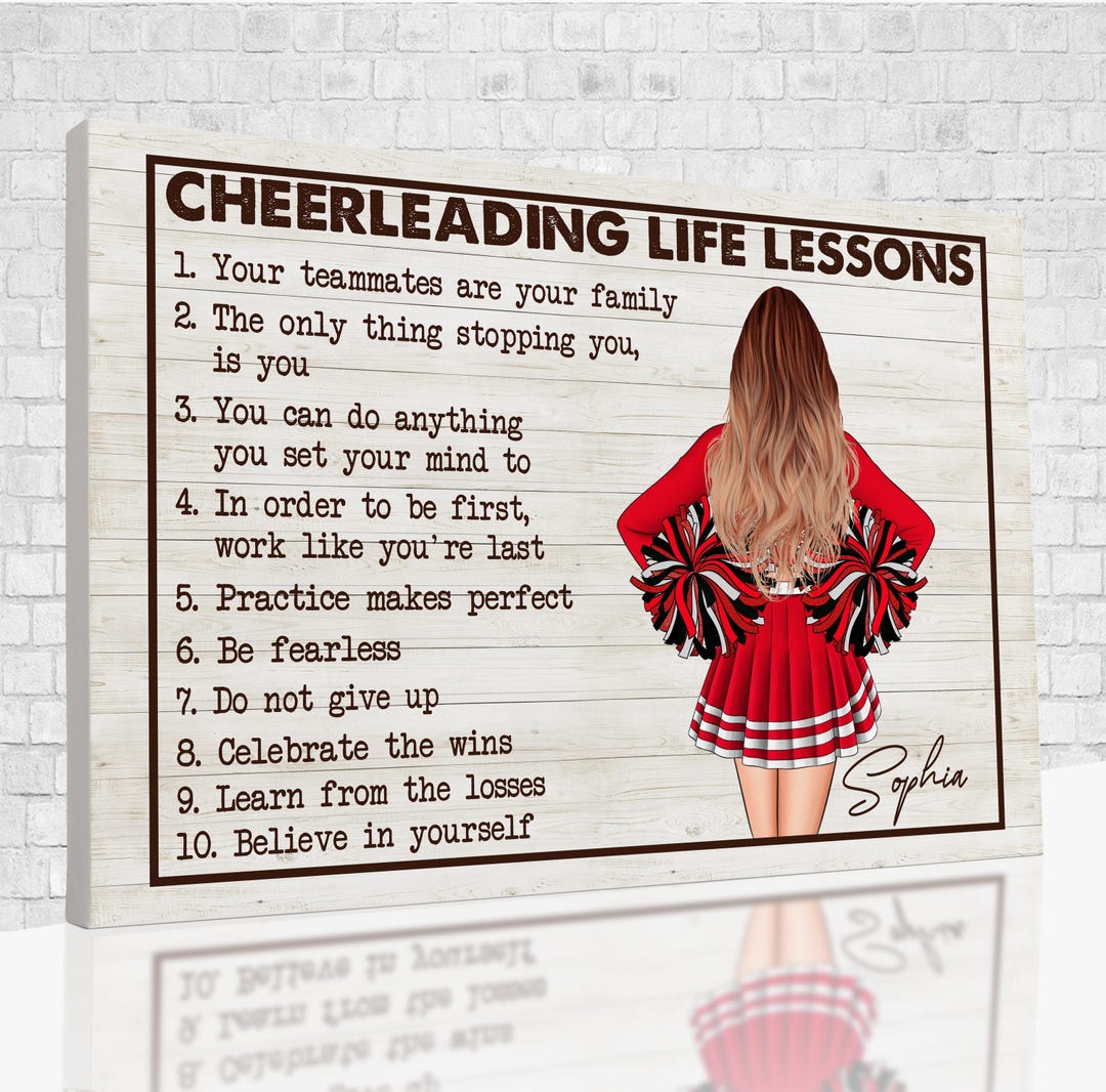 Custom Canvas, Cheerleader Life Lessons Wall Art, Cheerleader Gifts for ...