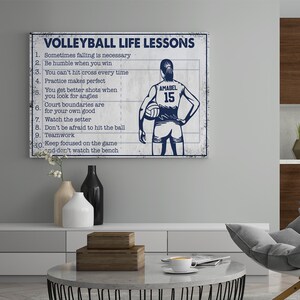 Volleyball Life Lessons Canvas, Custom Volleyball Poster, Sport Art ...