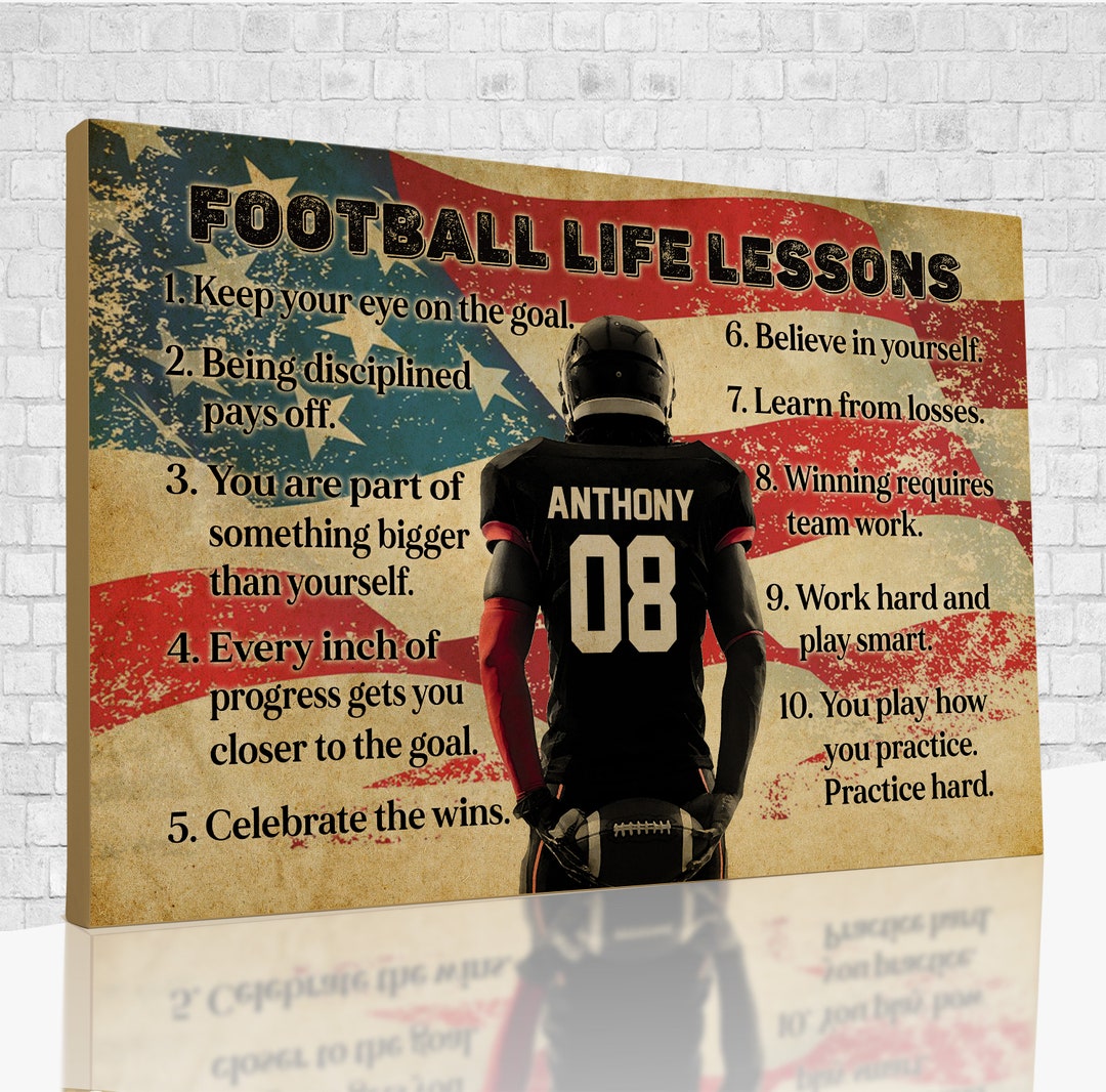 Football Life Lessons Poster, Football Wall Art, Football Gifts, Boys ...