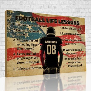 Football Life Lessons Poster, Football Wall Art, Football Gifts, Boys ...