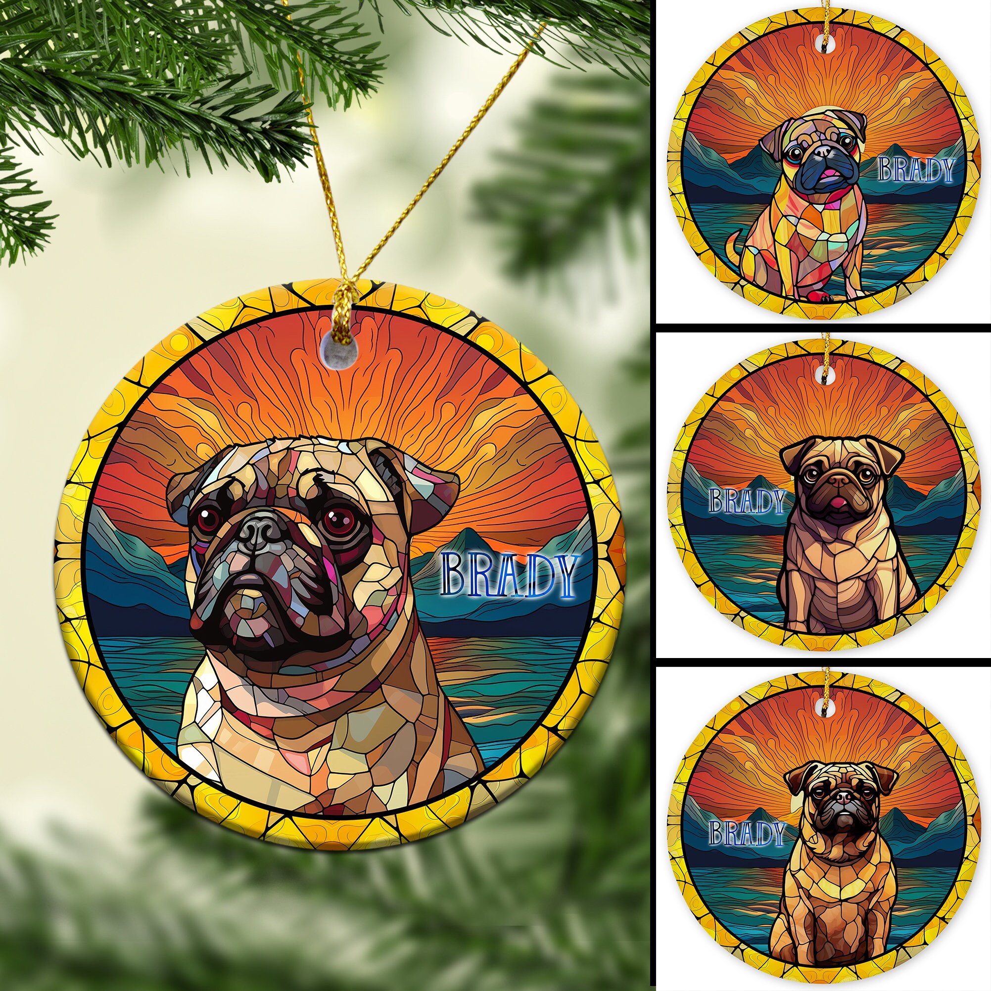 Pug Gifts Pug Birthday Decorations Dog Ornaments Christmas - Etsy