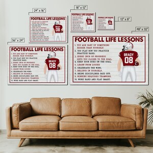 Football Life Lessons Canvas, Custom Canvas, Wall Art Decor, Wall Art ...