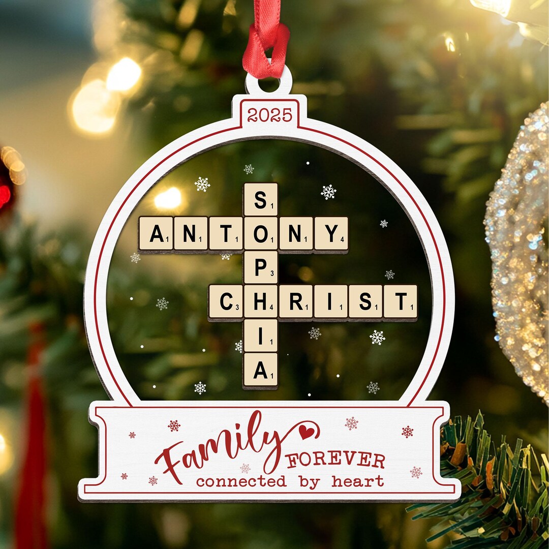 Custom Family Name Crossword Puzzle Ornament, Family Gifts, Gifts for ...