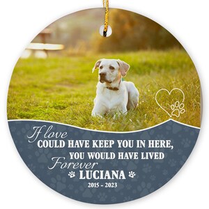 Dog Memorial Ornament, Photo Ornament, Dog Loss Sympathy Gift ...